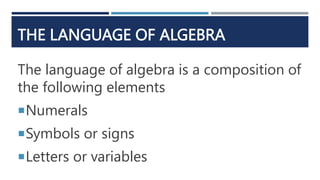 Constants , Variables and Algebraic Expressions.pptx