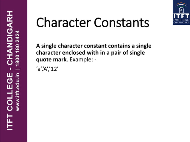 ITFT-Constants, variables and data types in java | PDF