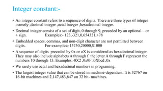 Constant, variables, data types | PPTX