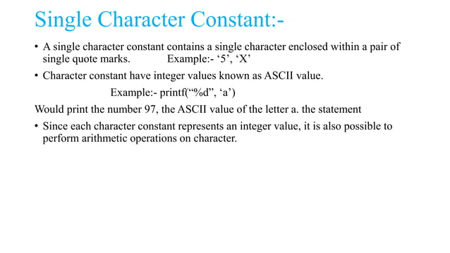 Constant Variables Data Types Ppt