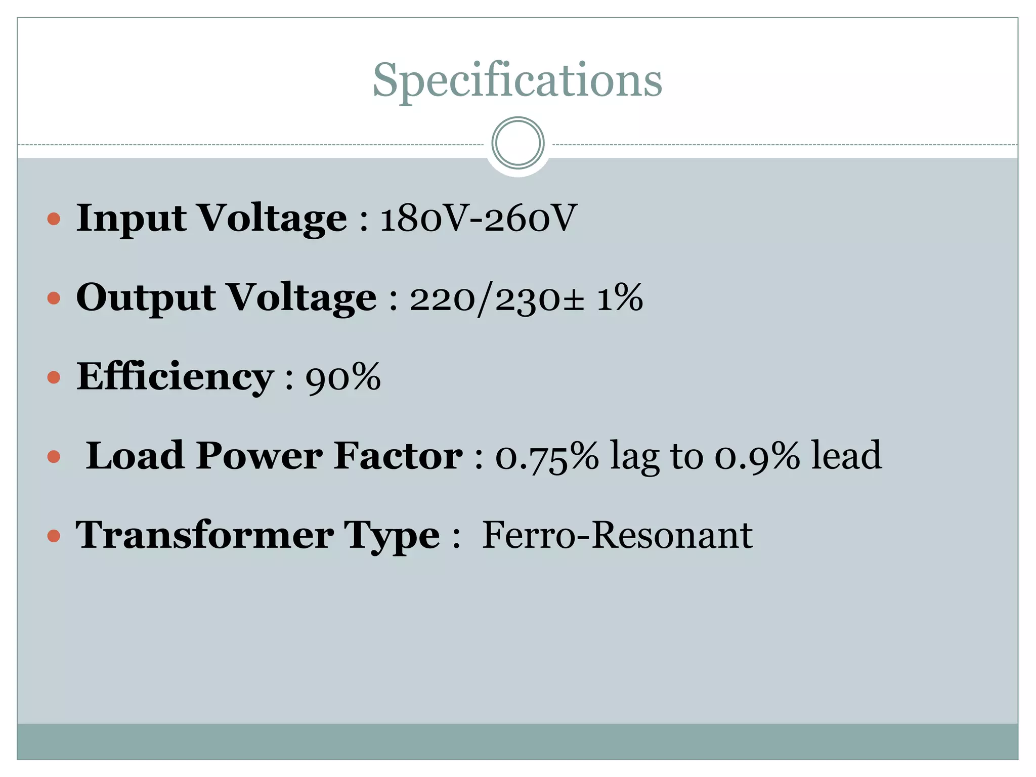 Constant voltage transformer and stabilizer | PPTX | Consumer ...