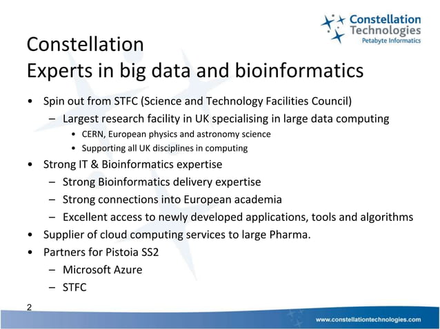 Sequence Services Phase 2 Webinar Series: Constellation Technology and Genestack | PPTX