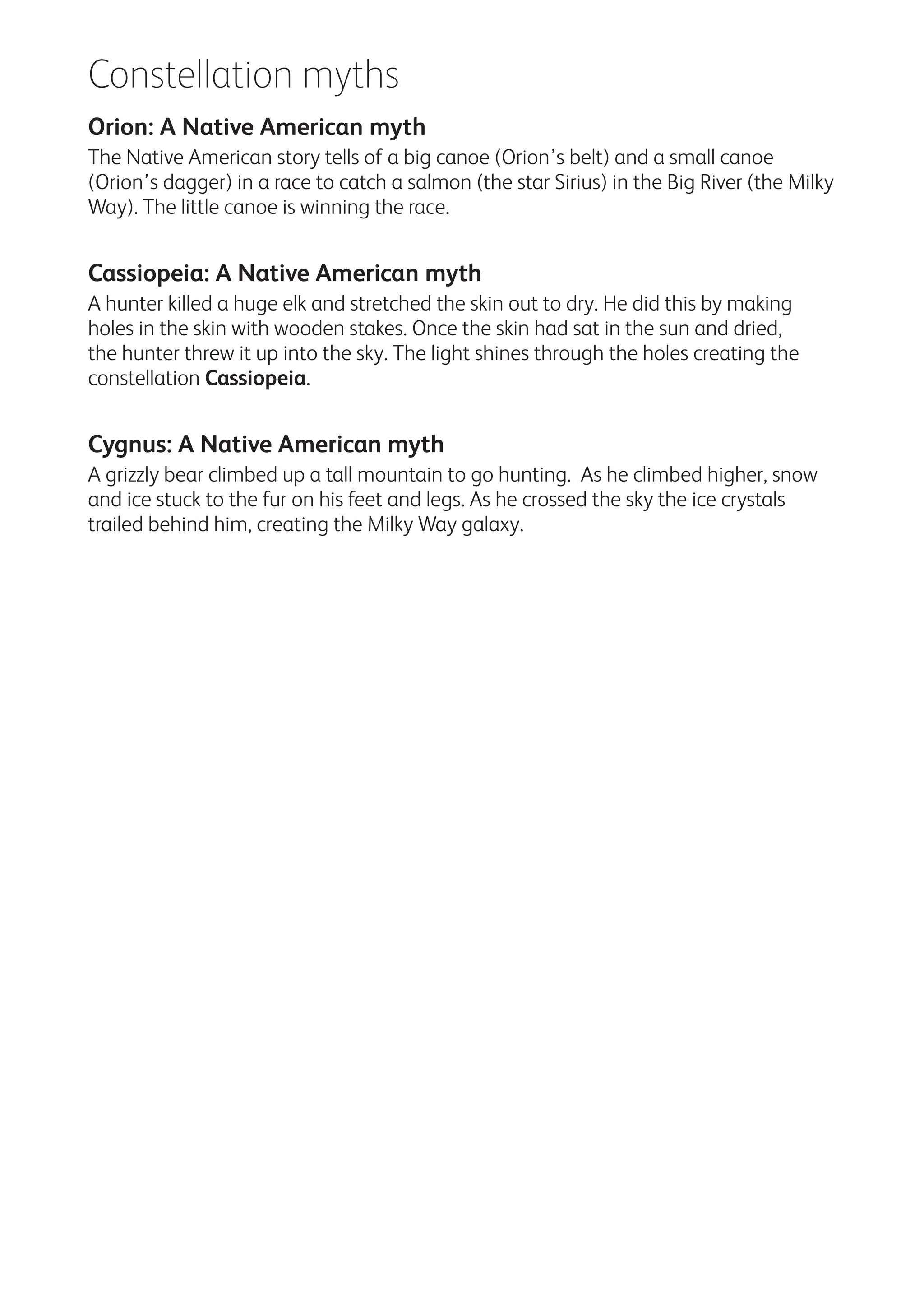 Constellation Myths Teachers | PDF