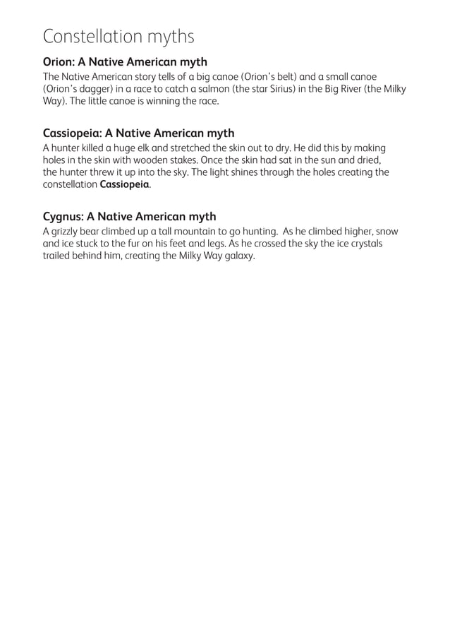 Constellation Myths Teachers | PDF
