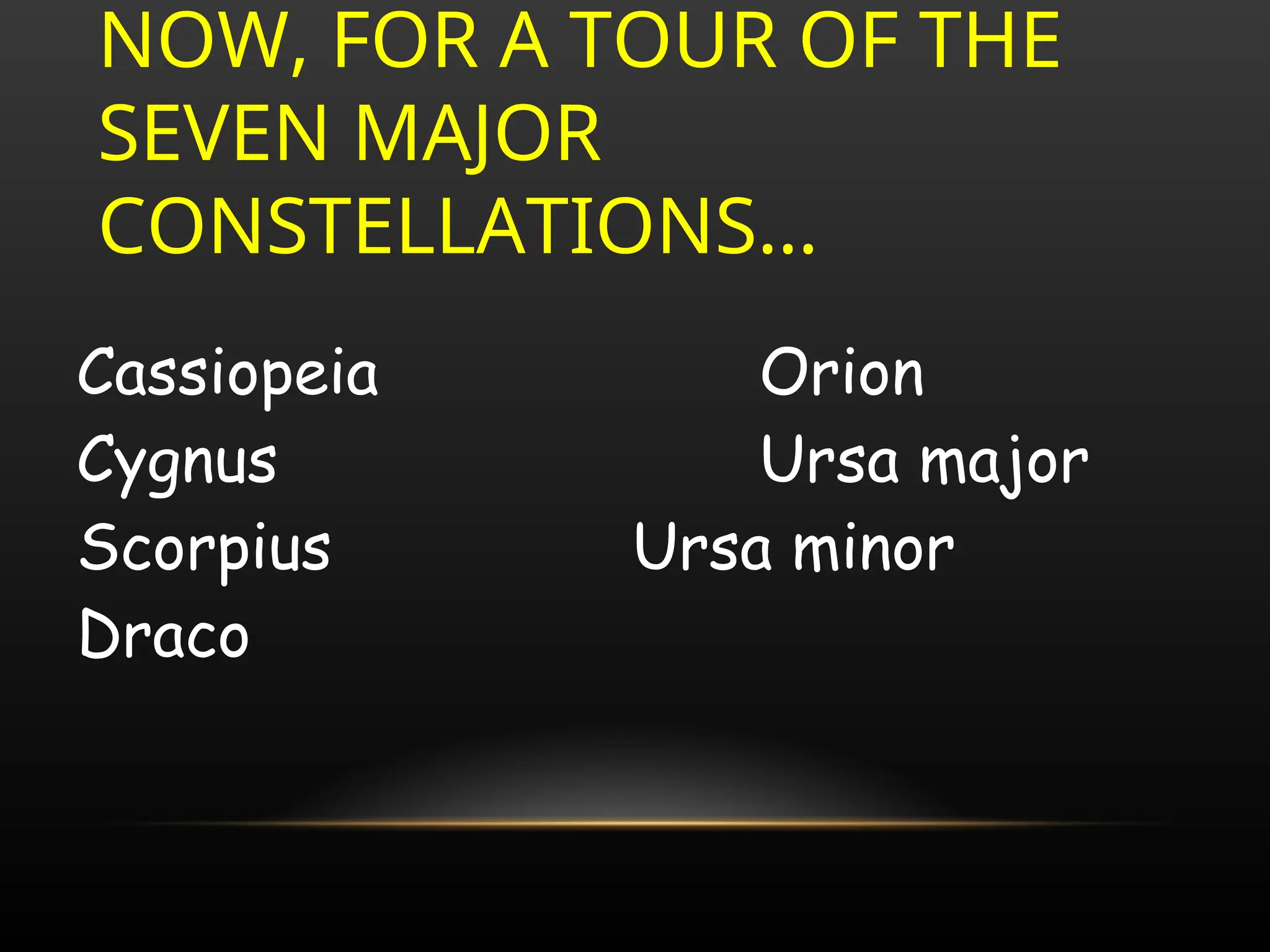 Constellations.ppt Grade 5 different types of constellations | PPT