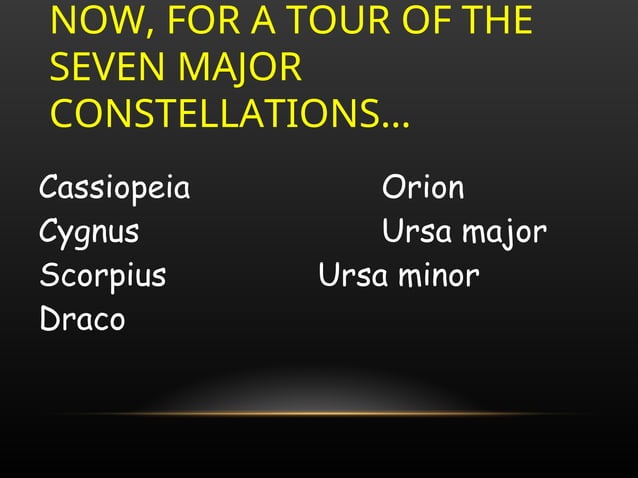 Constellations.ppt Grade 5 different types of constellations | PPT