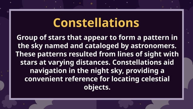 CONSTELLATIONS.pptx presentation in science | PPT