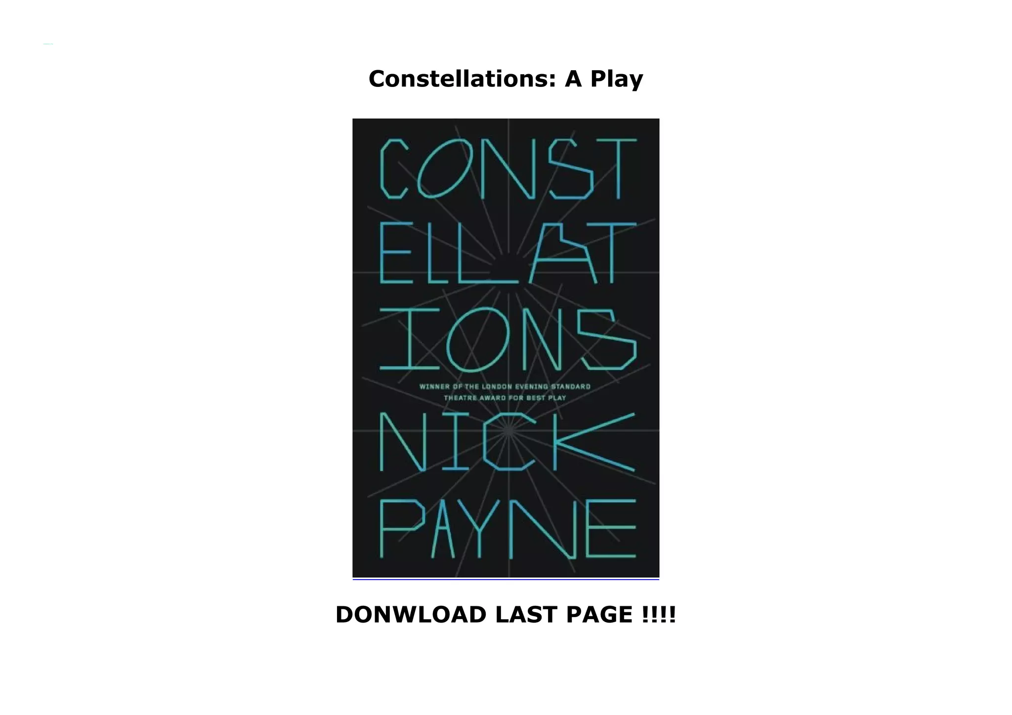 Constellations: A Play | PDF