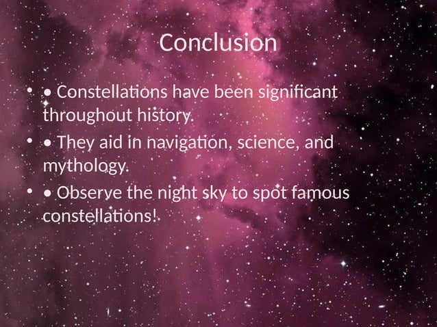 Constellations: The Star Patterns in the Sky | PPT