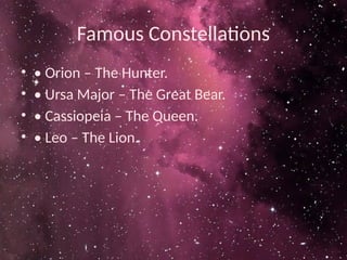 Constellations: The Star Patterns in the Sky | PPTX