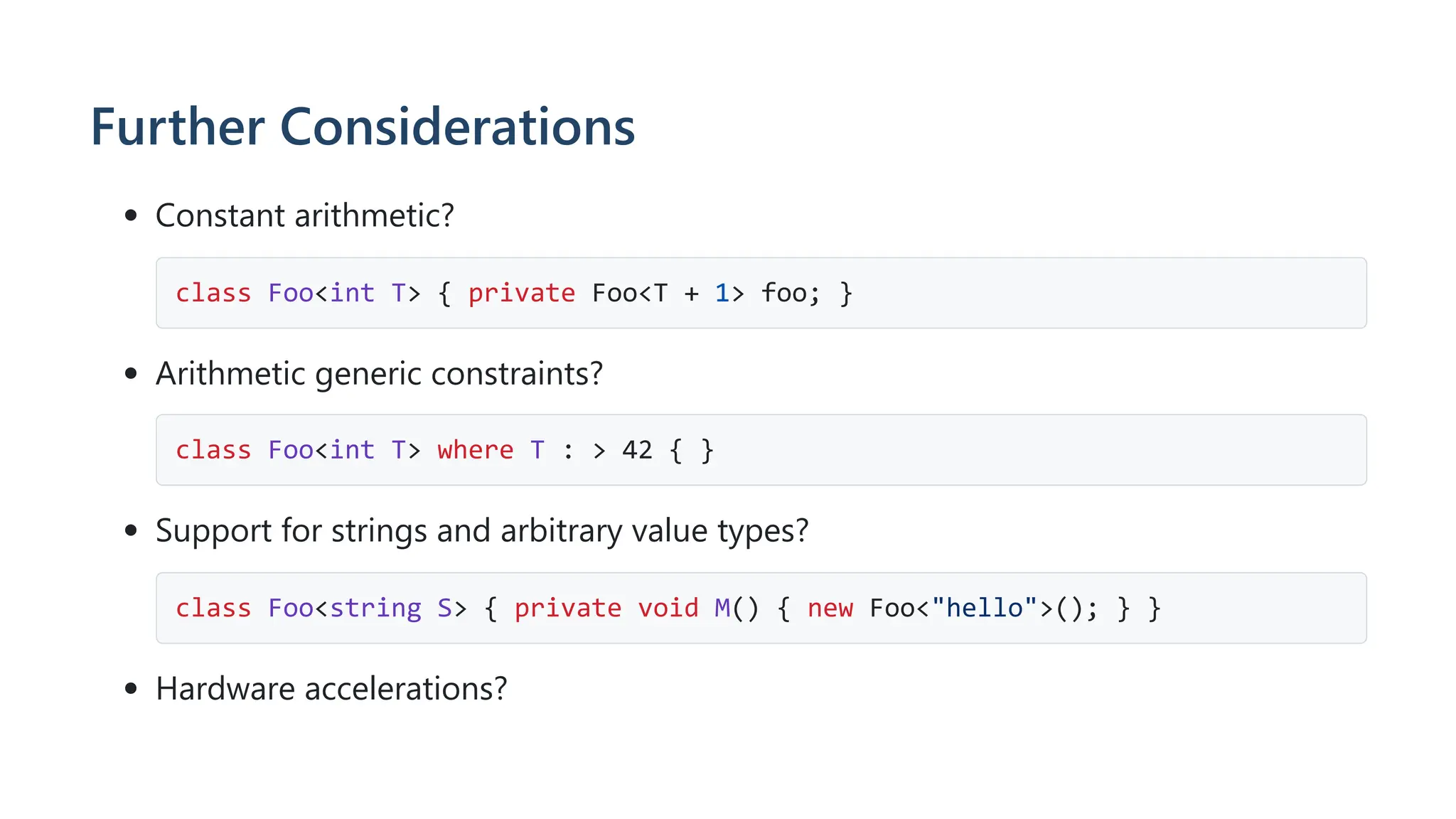 Const Generics for .NET, allowing compile-time constants as generic arguments | PDF