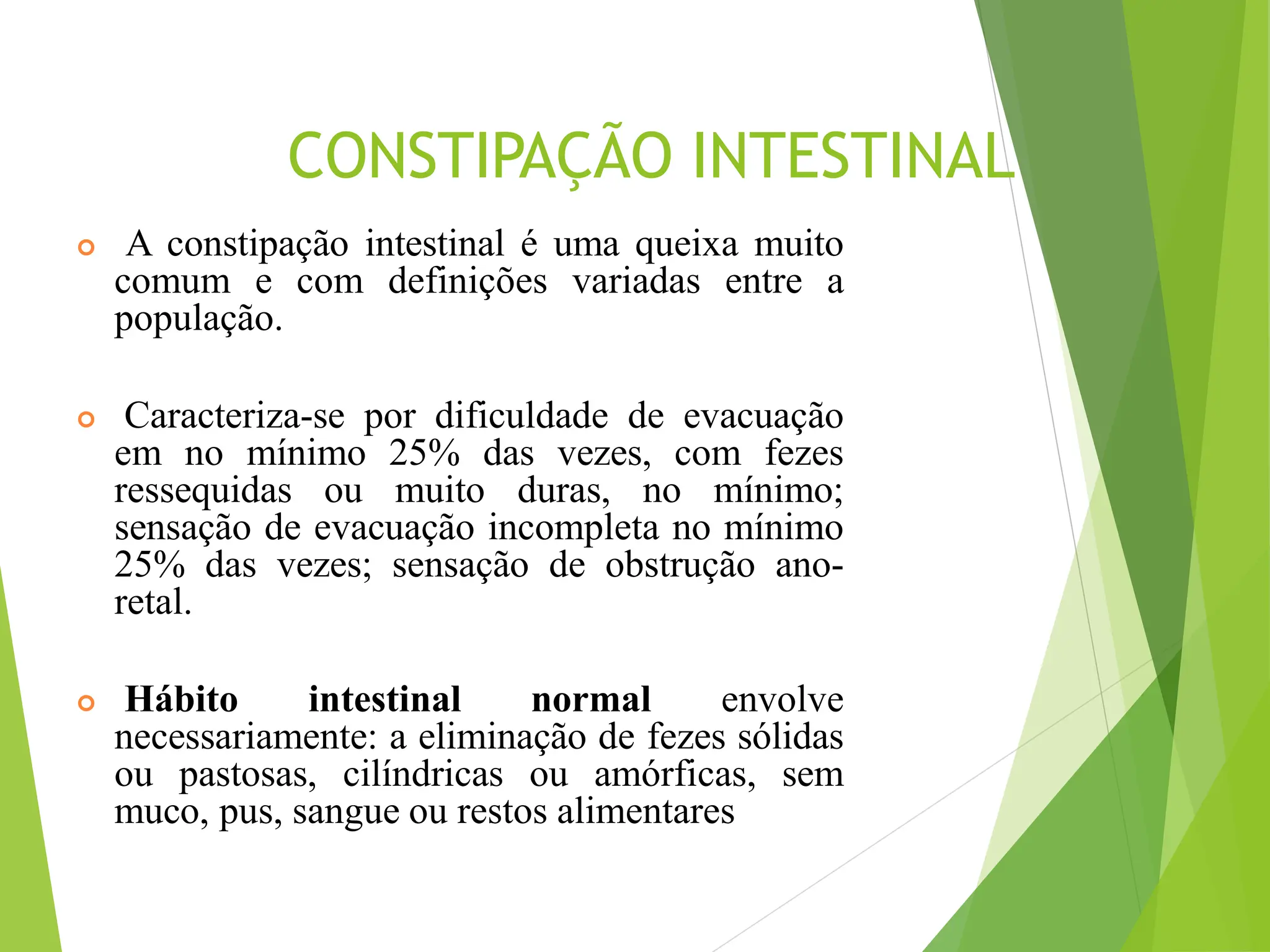 Constipação Intestinal Tratamento e Prevenção | PPTX
