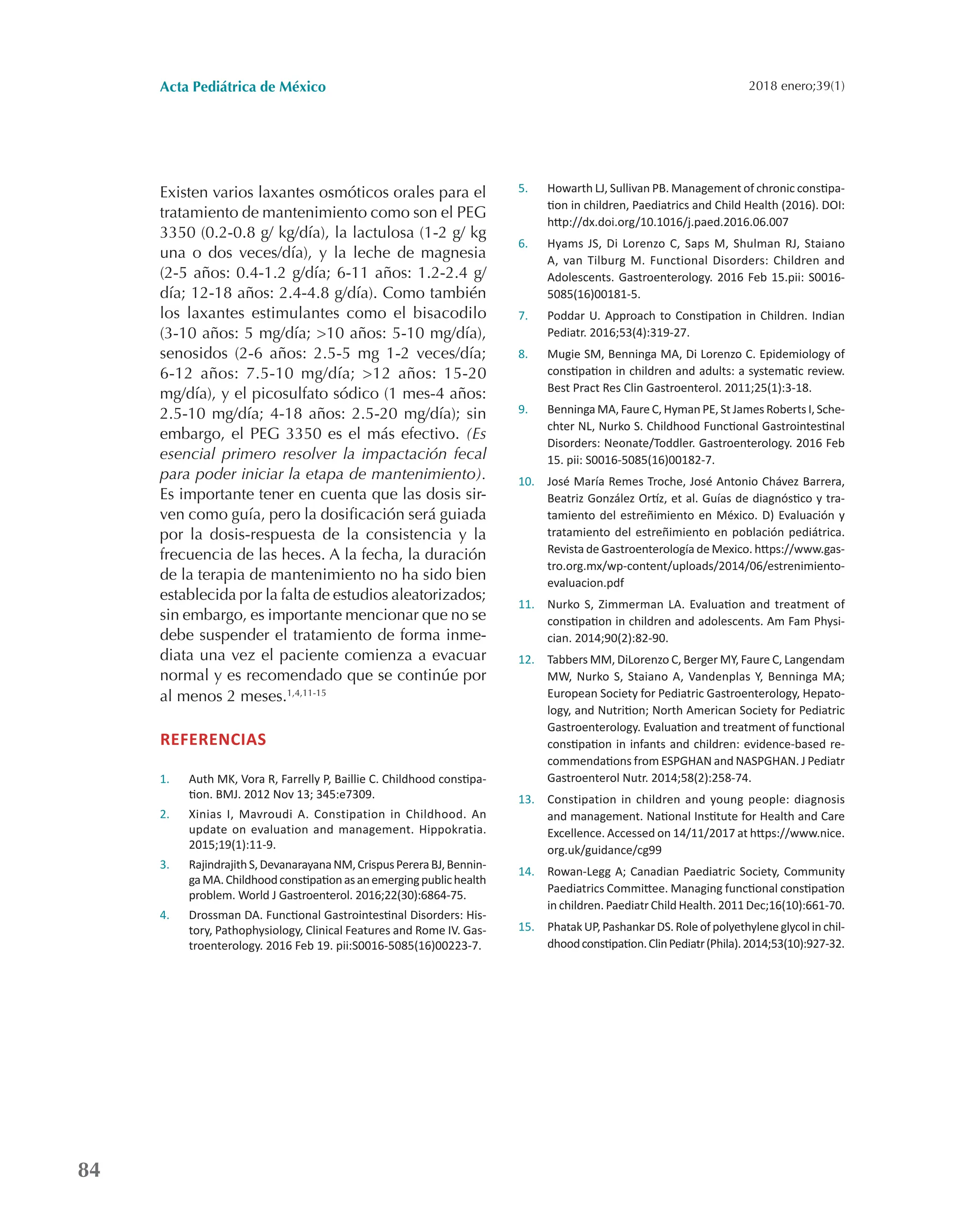CONSTIPACION GUIA DE MANEJO Y REOCMENDAICONES | PDF