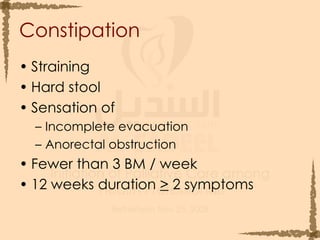 Constipation | PPT | Digestive Disorders | Diseases and Conditions