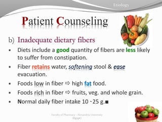 Constipation Definition and causes | PPTX