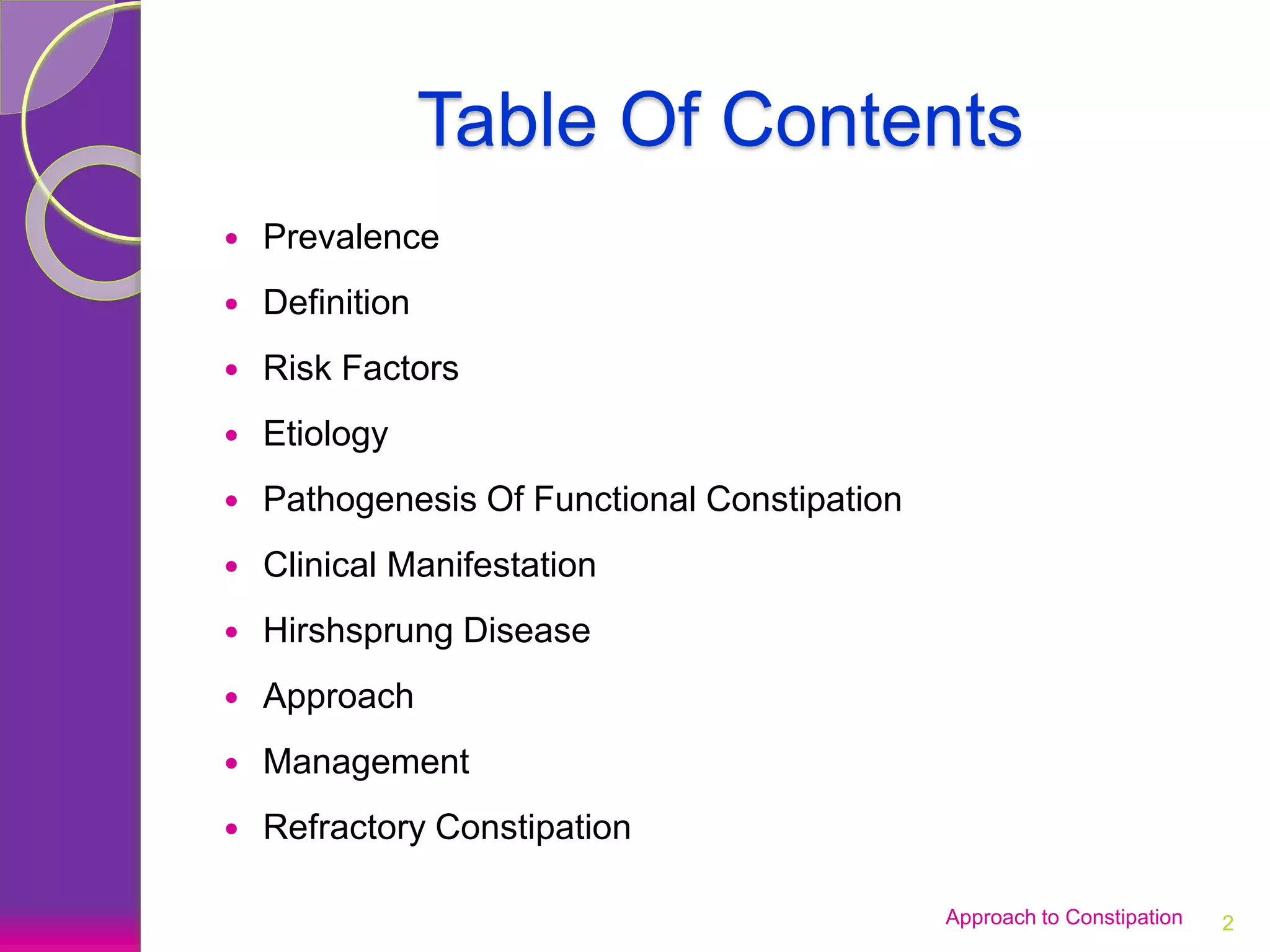 Approach to a child with Constipation | PPTX