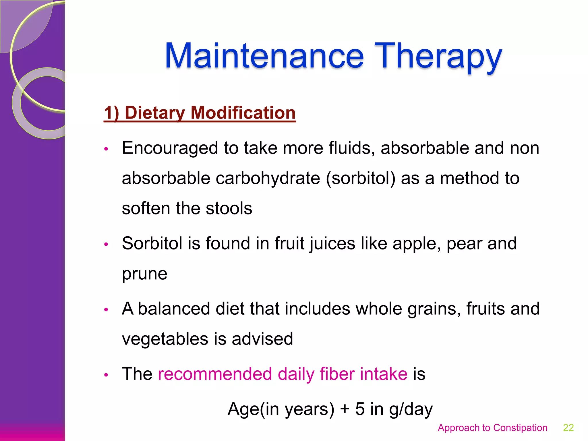 Approach to a child with Constipation | PPTX