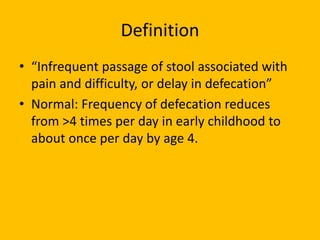Constipation in children | PPTX