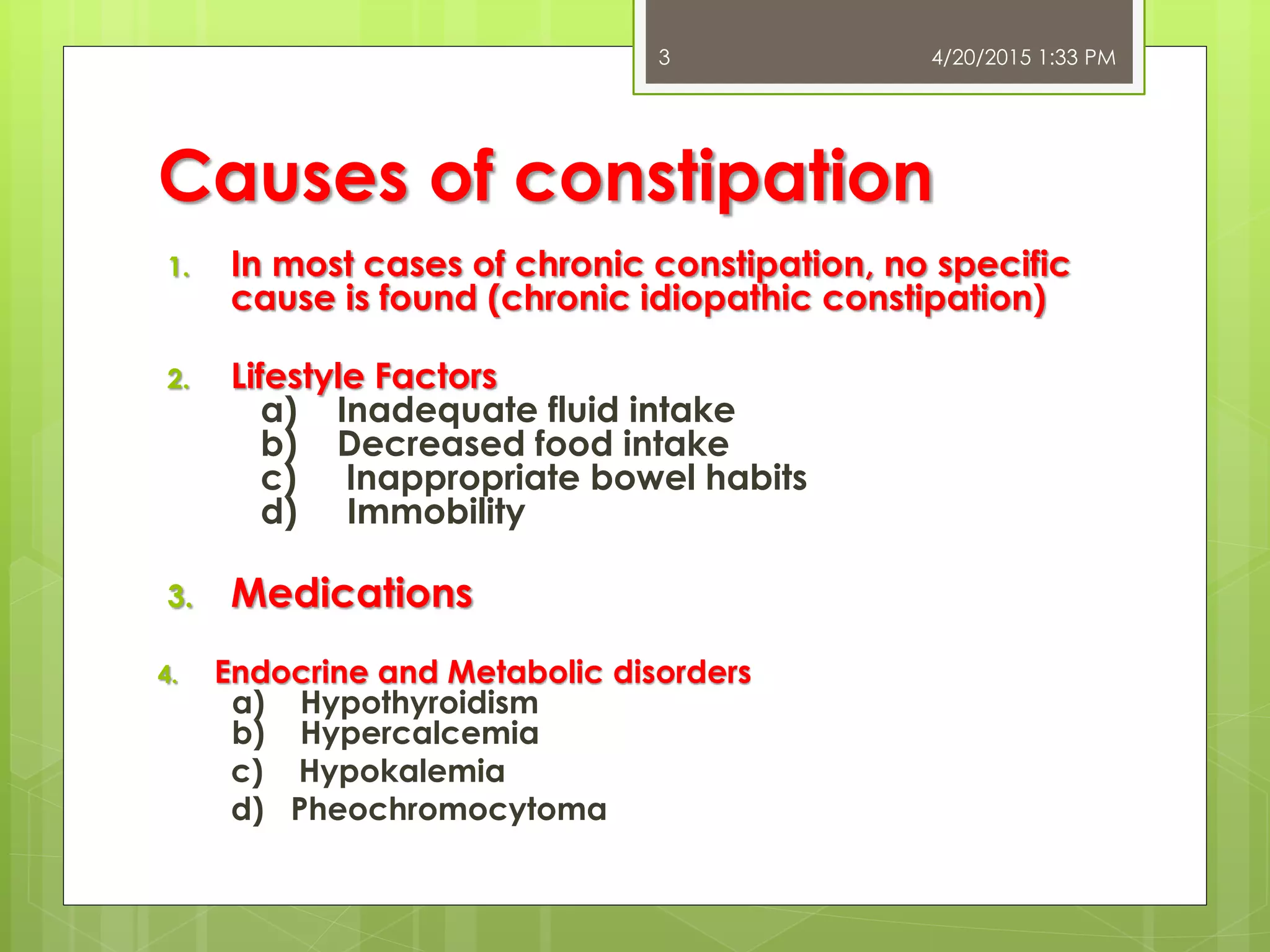 treatment of constipation | PPTX