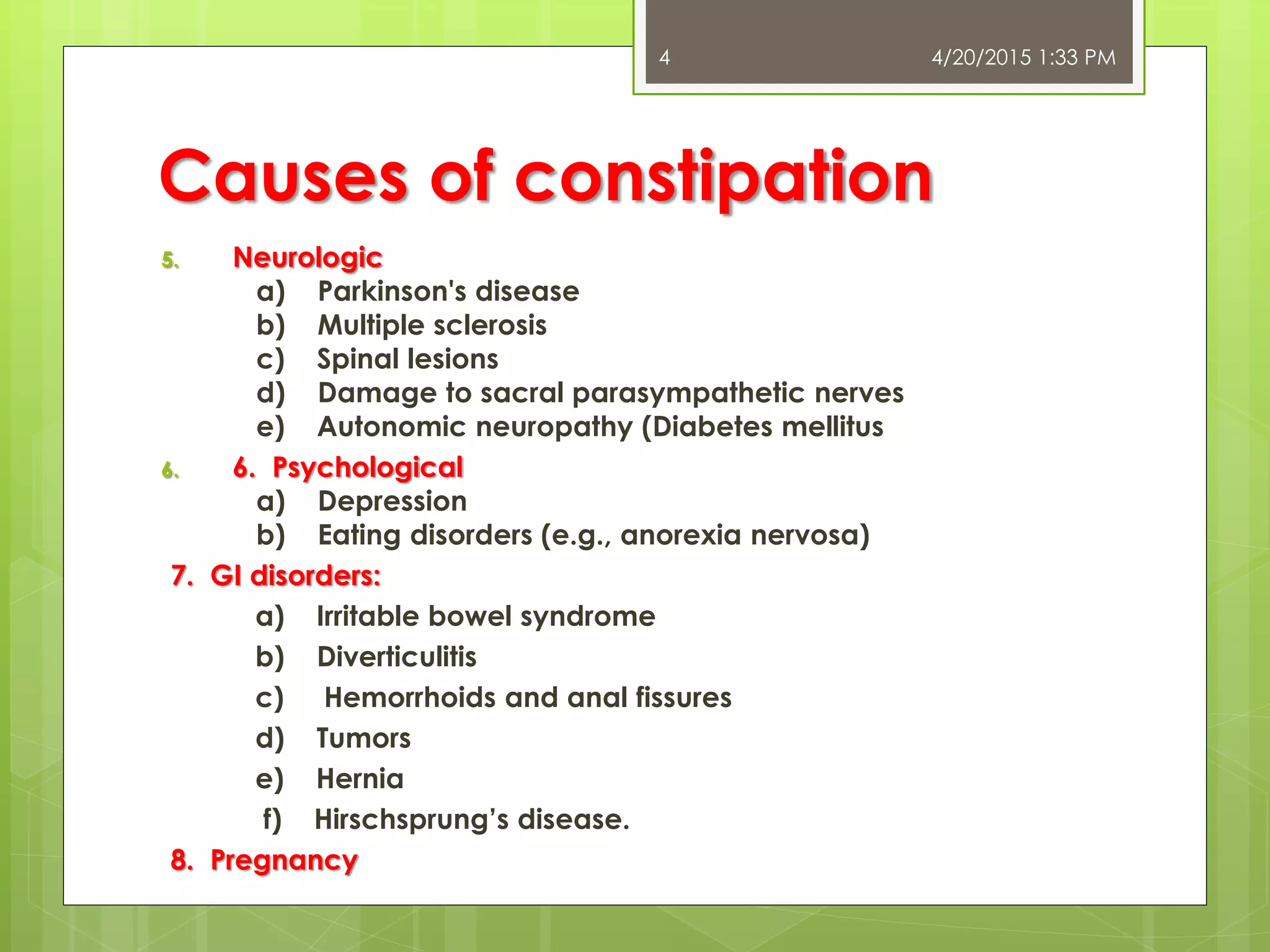 treatment of constipation | PPTX