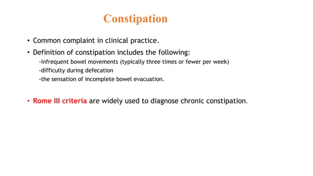 Constipation and Diarrhoea | PPTX | Digestive Disorders | Diseases and Conditions