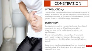 Constipation by Sanjib Kumar Sahoo | PPTX