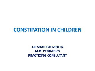 Constipation in children | PPT