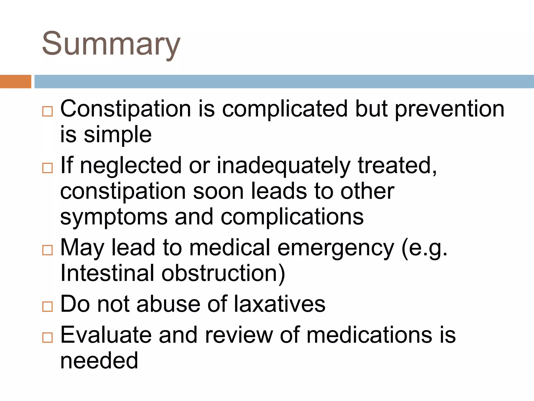 Constipation in Elderly | PPTX