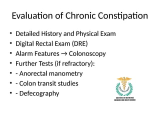 Management of Acute and chronic constipation | PPTX
