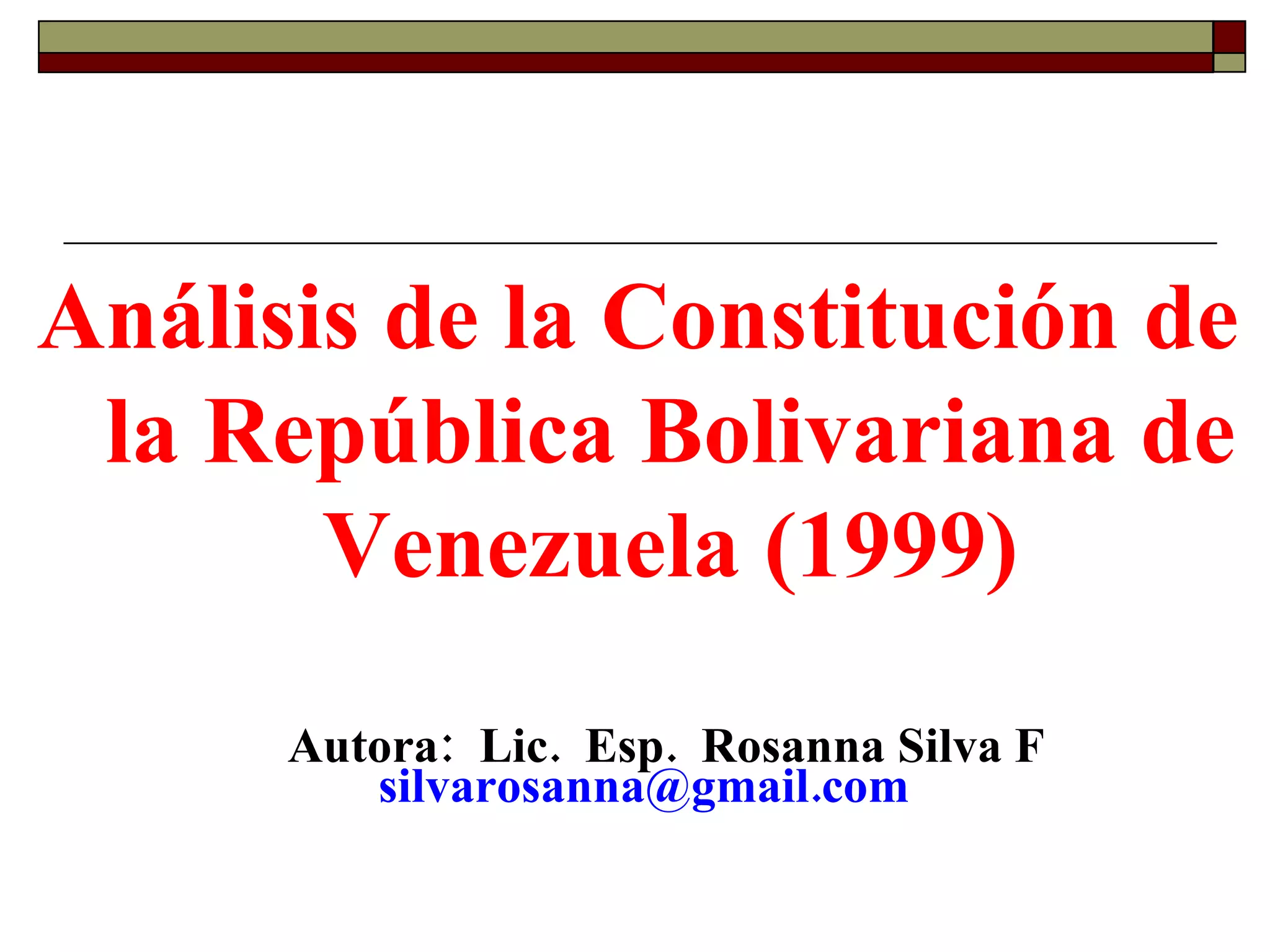 Constitución de Venezuela 1999 | PPT