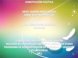 Constitución política | PPTX | Civic affairs | Politics