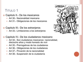 Constitución política de los estados unidos mexicanos | PPTX
