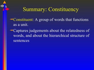constituency lesson in the field of syntax | PDF