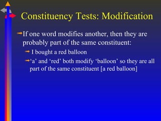 constituency lesson in the field of syntax | PDF
