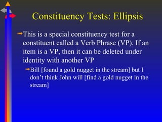 constituency lesson in the field of syntax | PDF