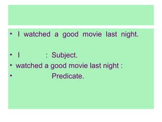 parts of a sentence | PPT