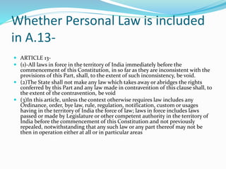 CONSTITUIONALITY OF PERSONAL LAWS IN INDIA- Shivanshi Gupta.pptx