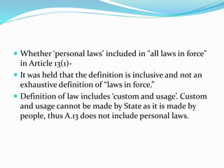 CONSTITUIONALITY OF PERSONAL LAWS IN INDIA- Shivanshi Gupta.pptx
