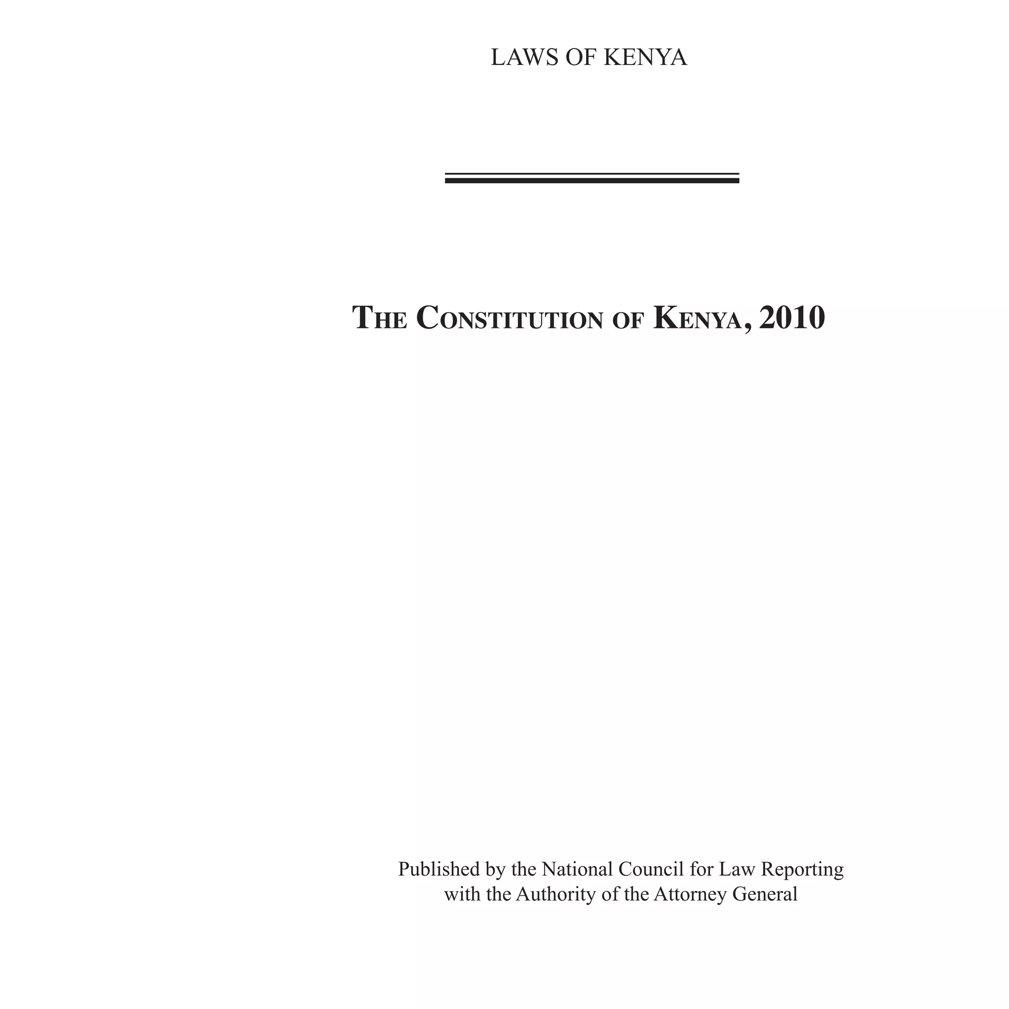Constituion of kenya 2010 | PDF