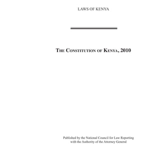 Constituion of kenya 2010 | PDF