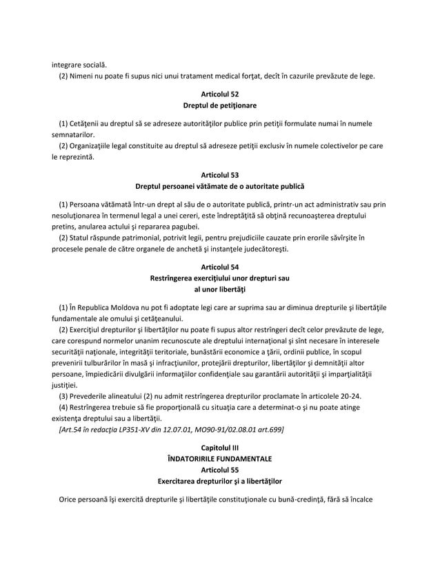 Constitutia republicii moldova | PDF