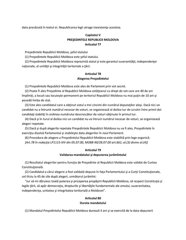 Constitutia republicii moldova | PDF