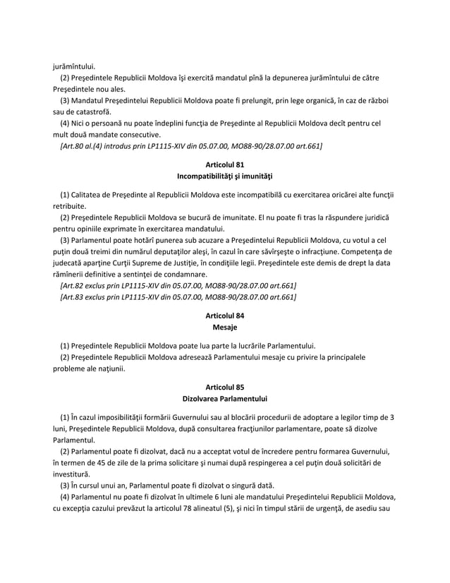 Constitutia republicii moldova | PDF