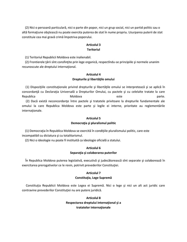 Constitutia republicii moldova | PDF