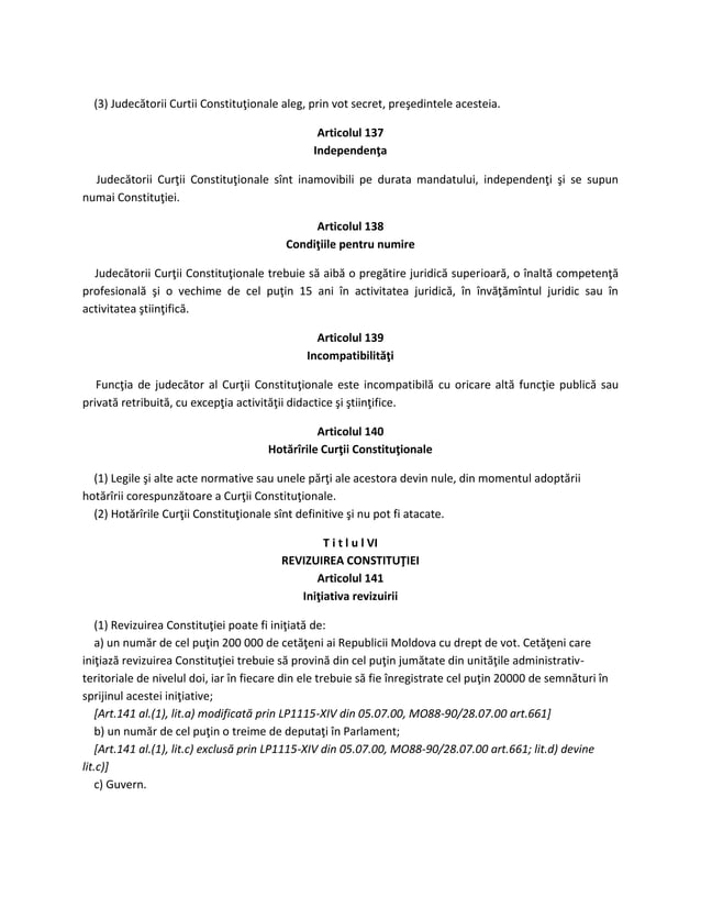 Constitutia republicii moldova | PDF