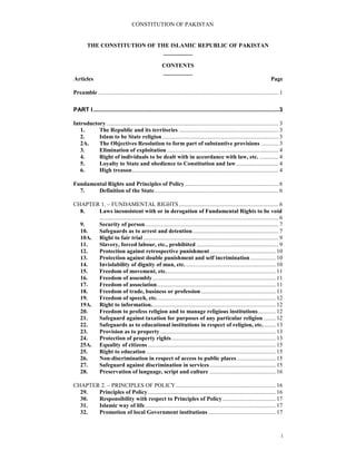 Constitution of Pakistan | PDF
