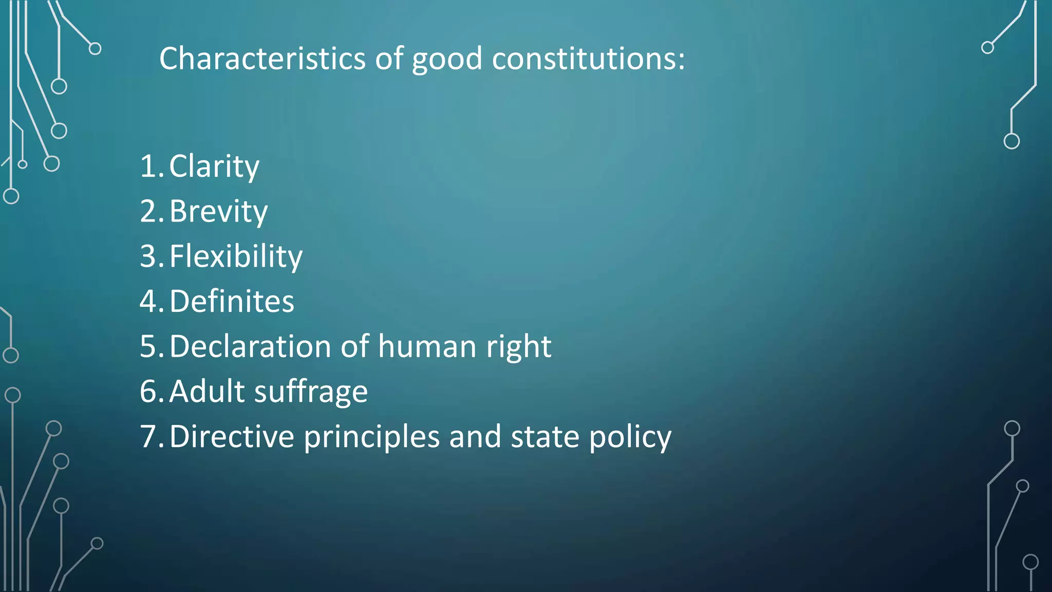 title : Constitution and its characteristics | PPTX
