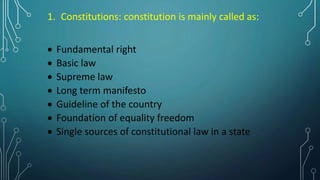title : Constitution and its characteristics | PPTX | Law
