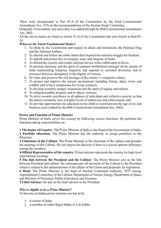 Basic information about the indian constitutions and professional ethics | PDF