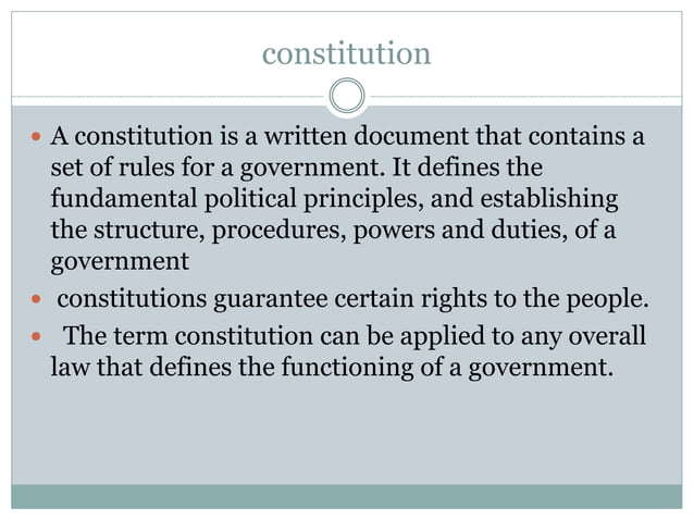 constitution presentation in detail information | PPT